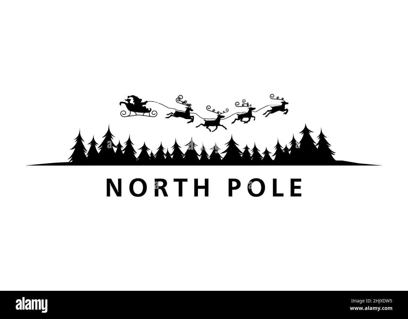 North Pole Vector Silhouette Landscape Graphic Stock Vector Image & Art ...