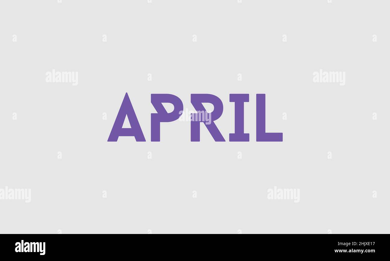 Word APRIL in letters - Initial vector design - Premium font - Icon ...
