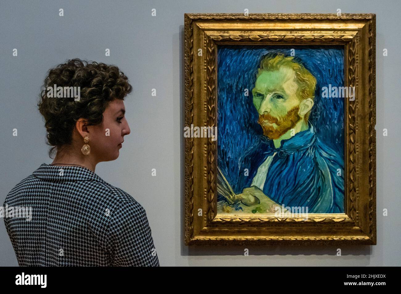London, UK. 1st Feb, 2022. Self portrait 1889 - Vincent van Gogh's self ...