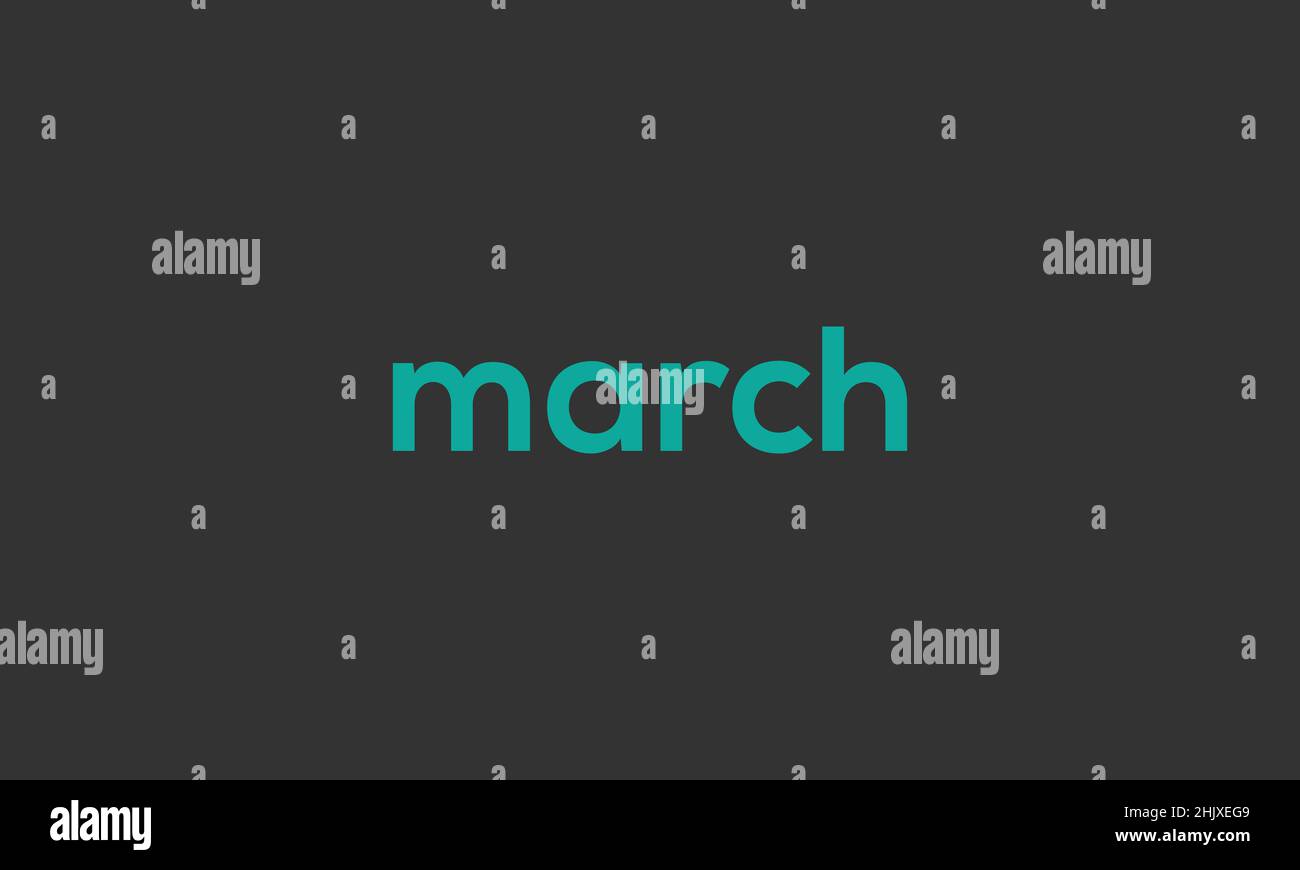 Word MARCH in letters - Initial vector design - Premium font - Icon ...