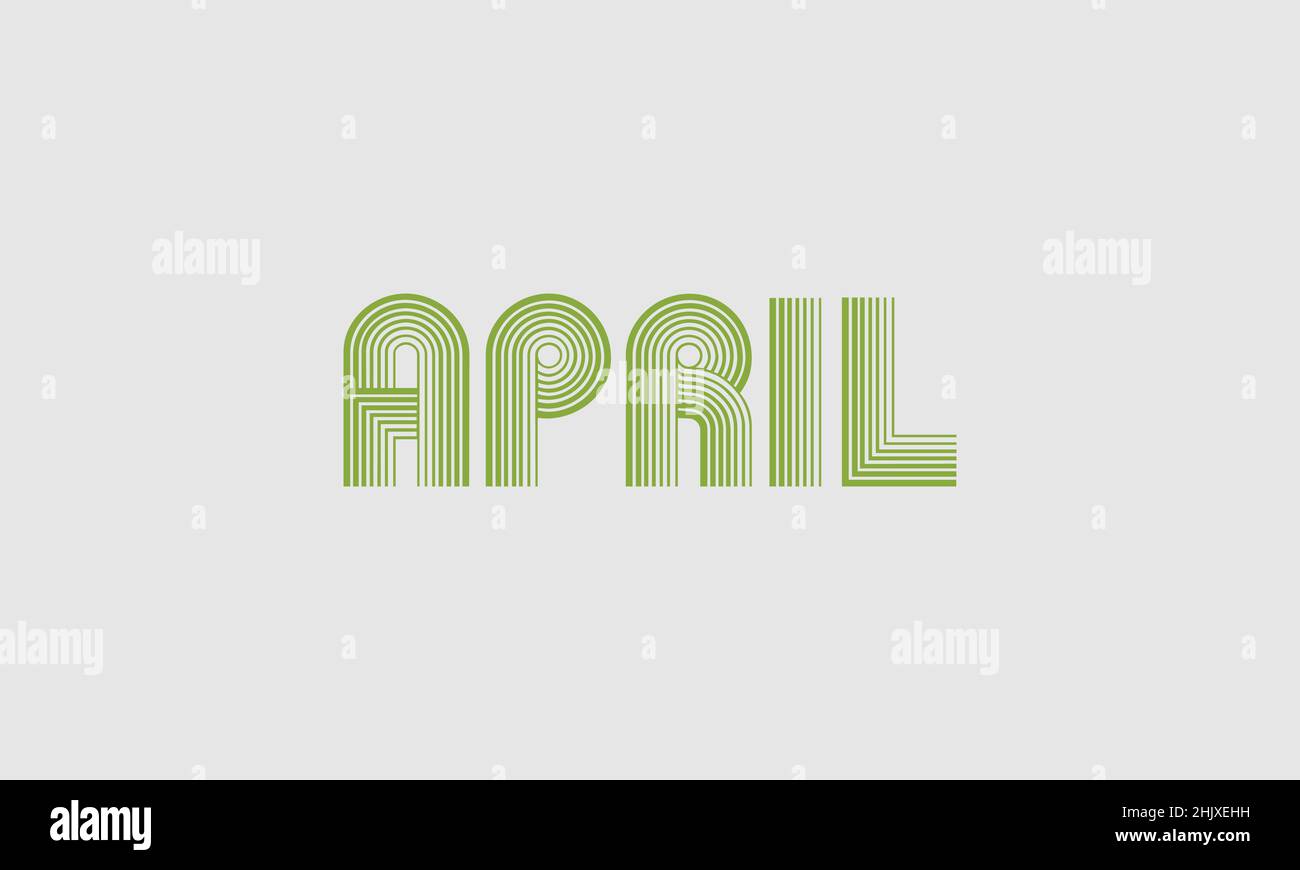 Word APRIL in letters - Initial vector design - Premium font - Icon ...