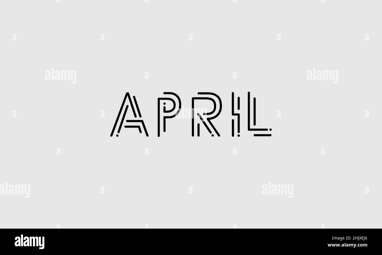 Word APRIL in letters - Initial vector design - Premium font - Icon ...