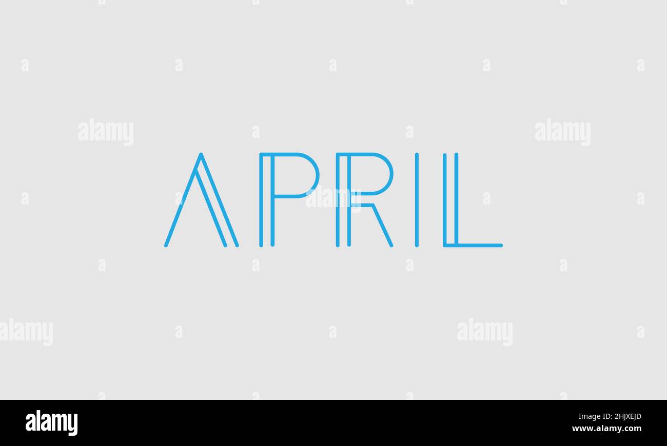 Word APRIL in letters - Initial vector design - Premium font - Icon ...