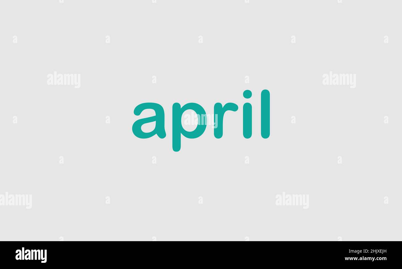 Word APRIL in letters - Initial vector design - Premium font - Icon ...