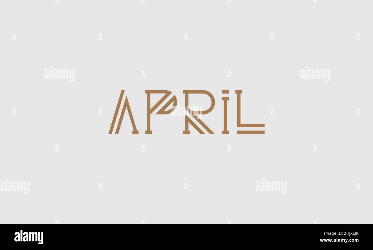 Word APRIL in letters - Initial vector design - Premium font - Icon ...