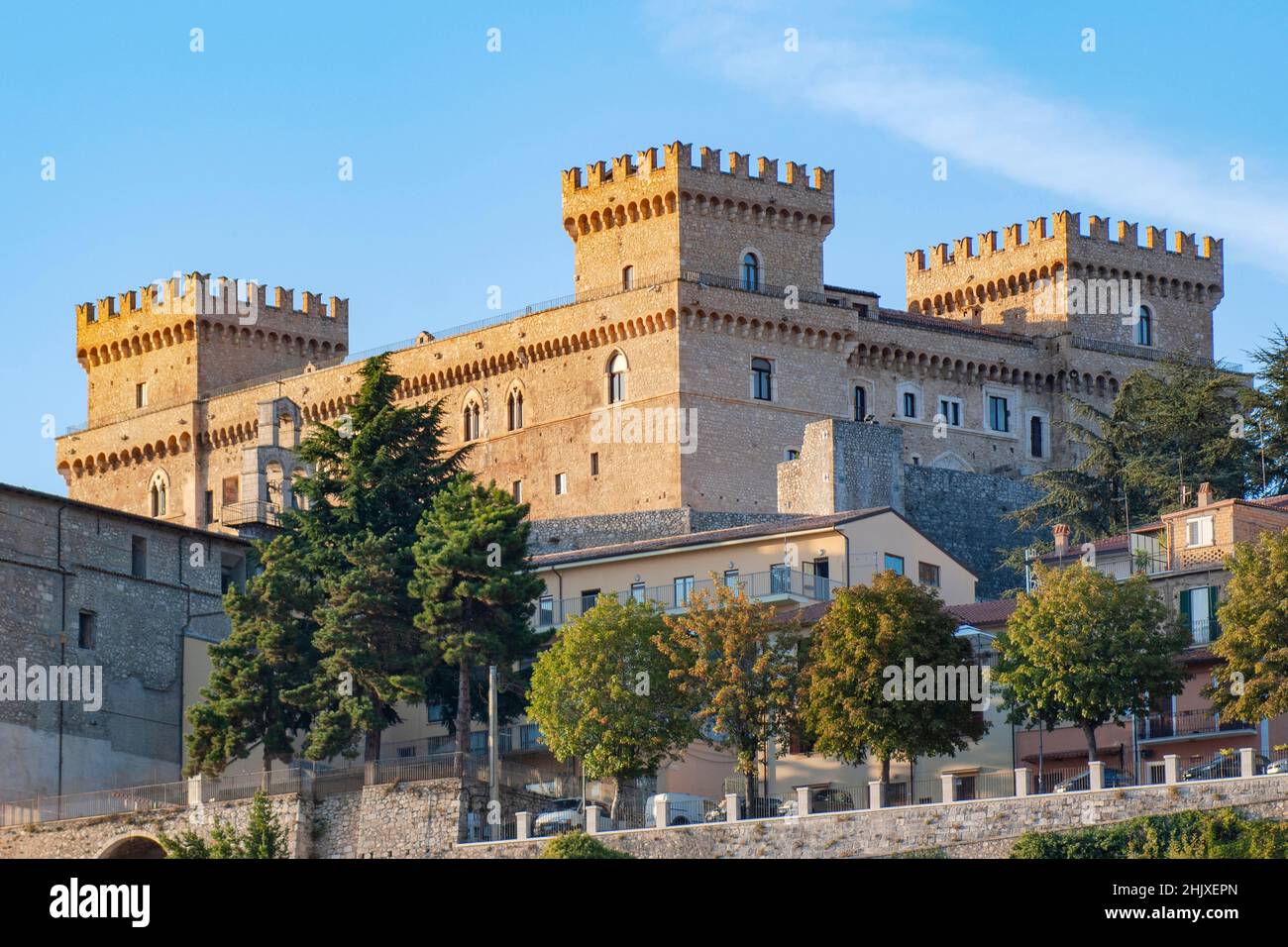 View of the Piccolomini Castle of Celano, Abruzzo, Italy, Europe Stock ...