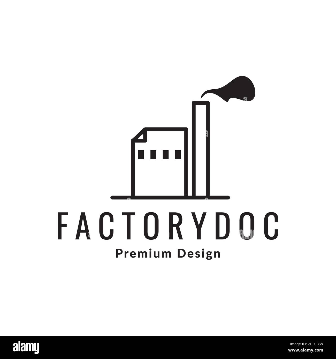 factory paper smoke line logo design, vector graphic symbol icon ...