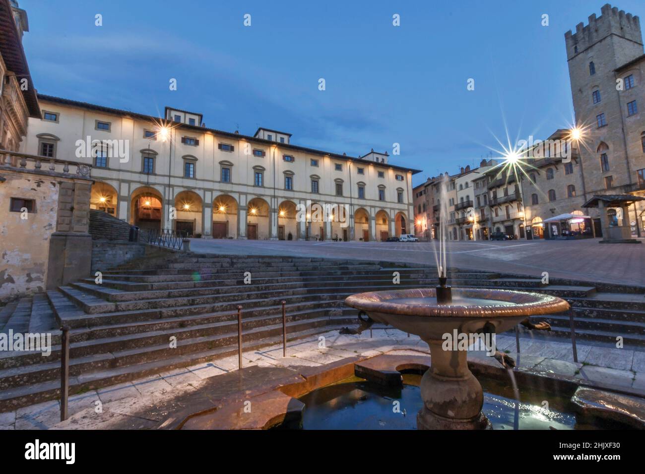 Piazza Grande square, Arezzo, Tuscany, Italy, Europe, old, building ...