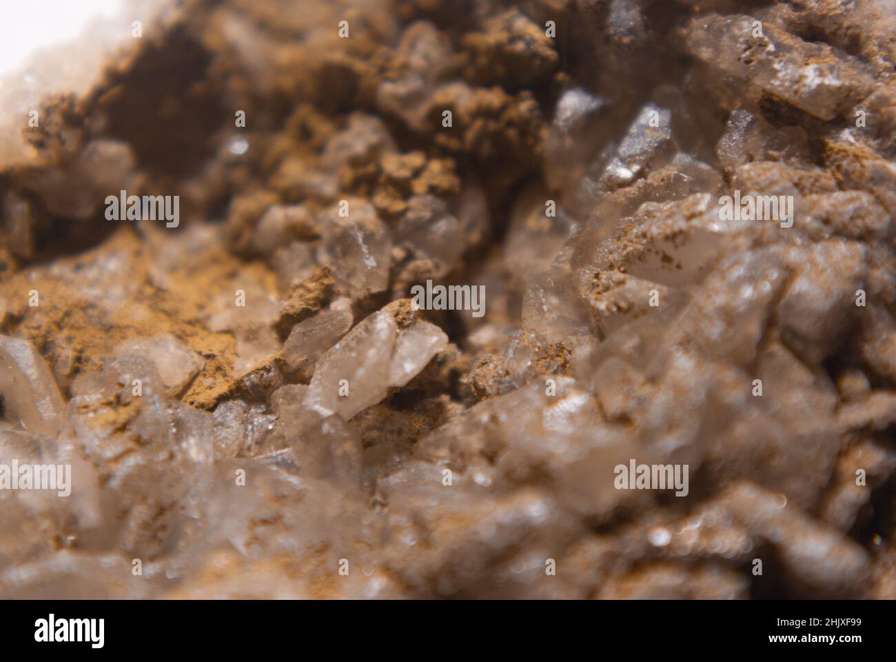 Close-up of calcite crystals in earth Stock Photo - Alamy