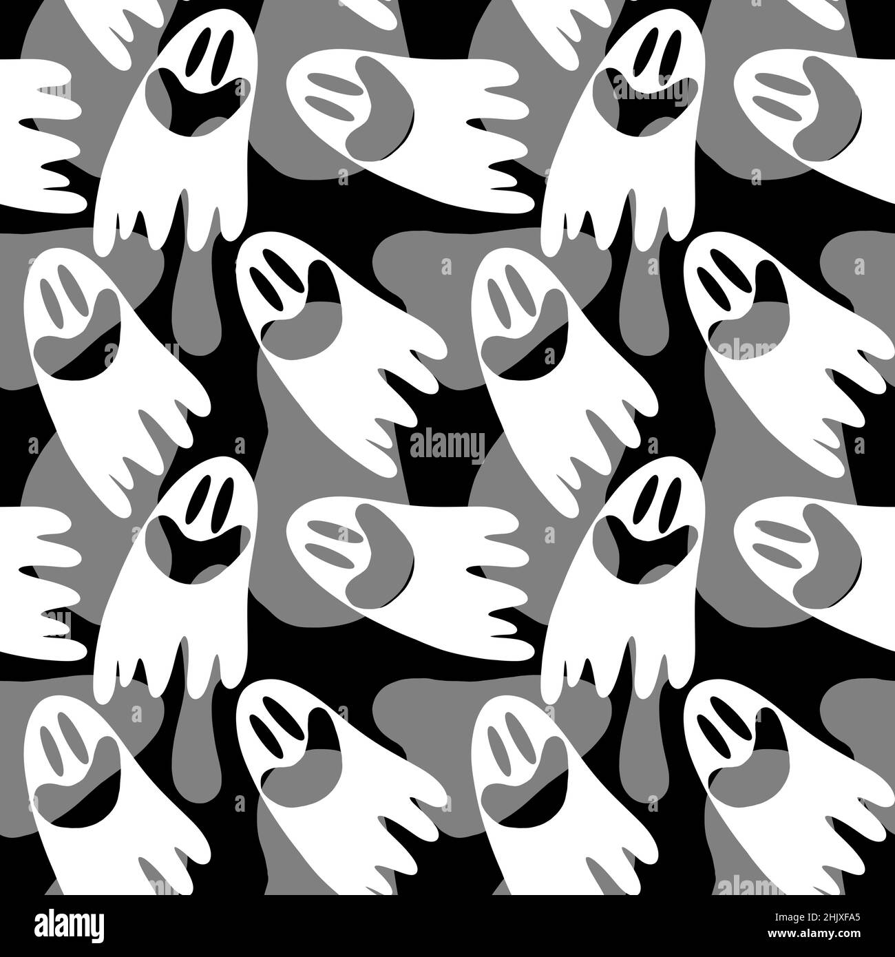 Seamless Halloween pattern with ghosts pattern Stock Photo - Alamy