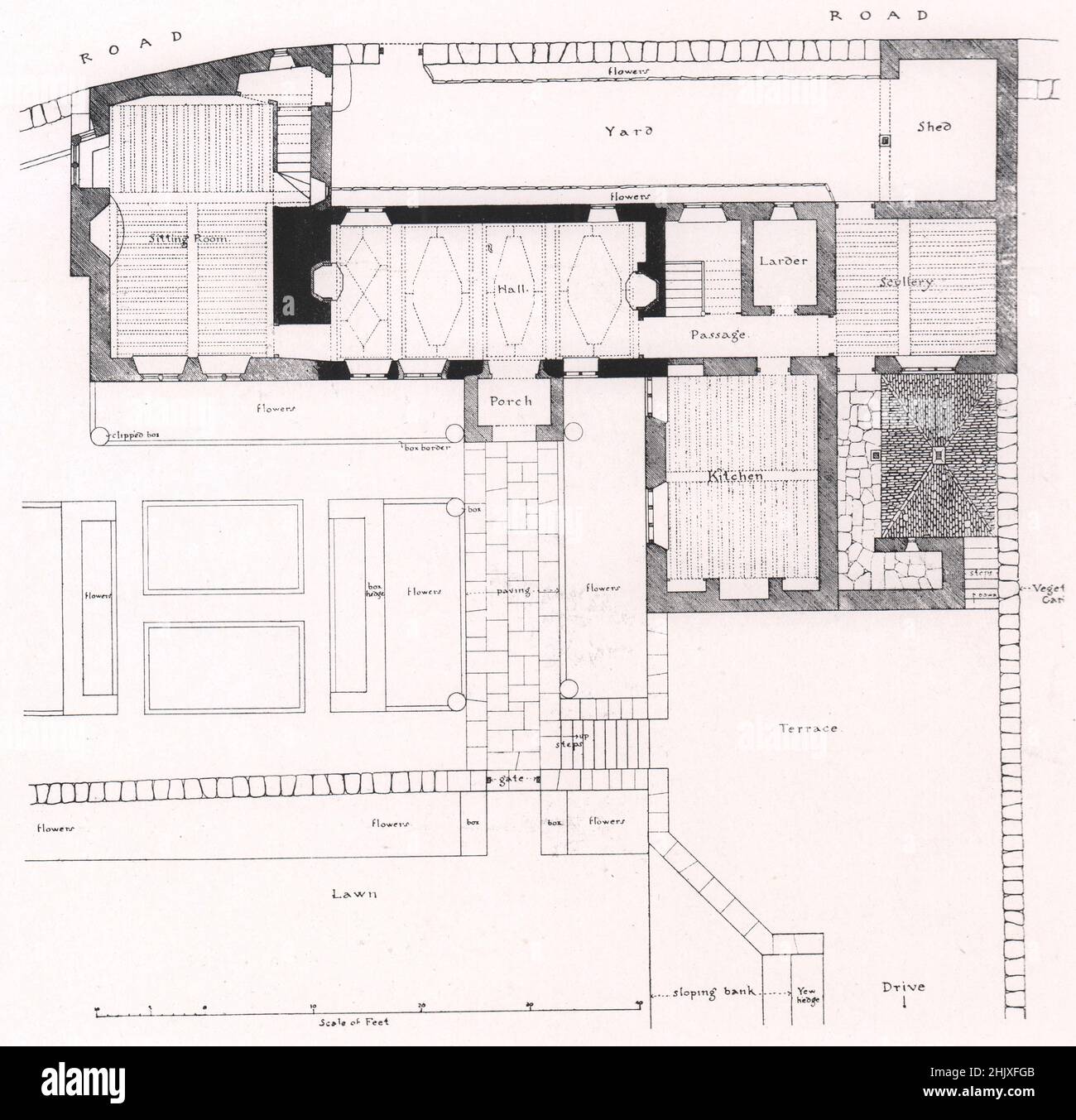 Ground floor plan. Gloucestershire. Upper Dorvel House, Sapperton ...