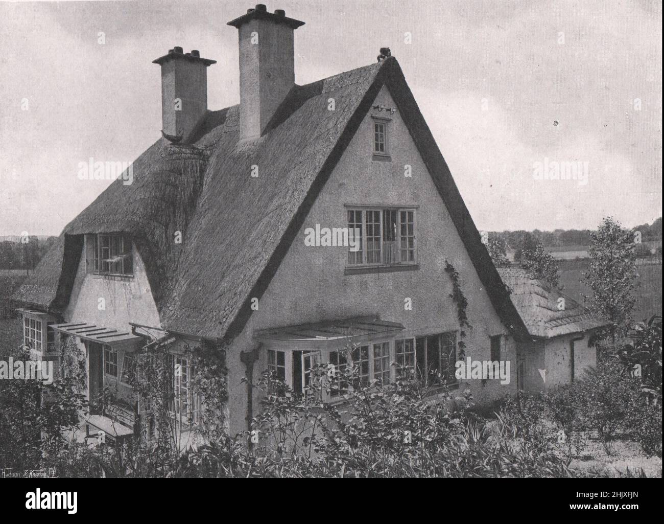 From the north-east. Surrey. South Hill, Hook Heath, Woking. - Designed ...