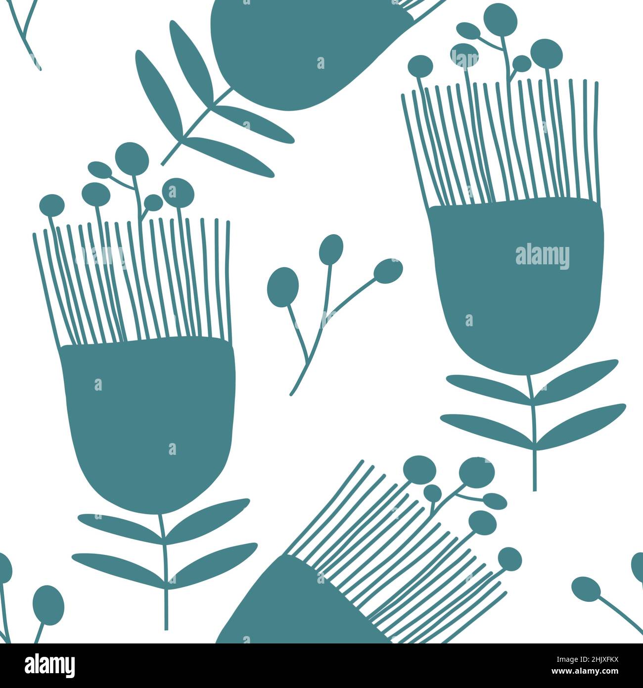 Seamless pattern trend ethnic flower on white background Stock Photo ...