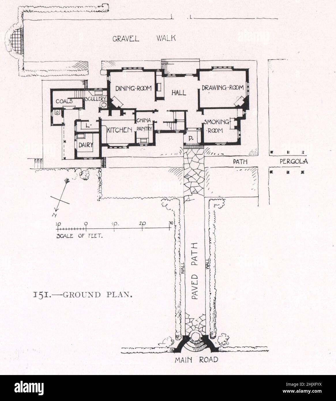 The hall fireplace: Ground plan. Sussex. Gilham's Birch, Rotherfield ...