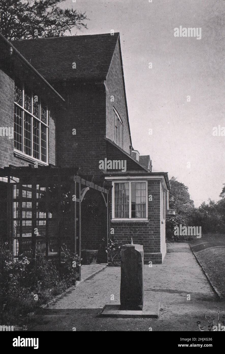 Sundial and Trellis shelter. London. Four Beeches, Bickley Park, Kent ...