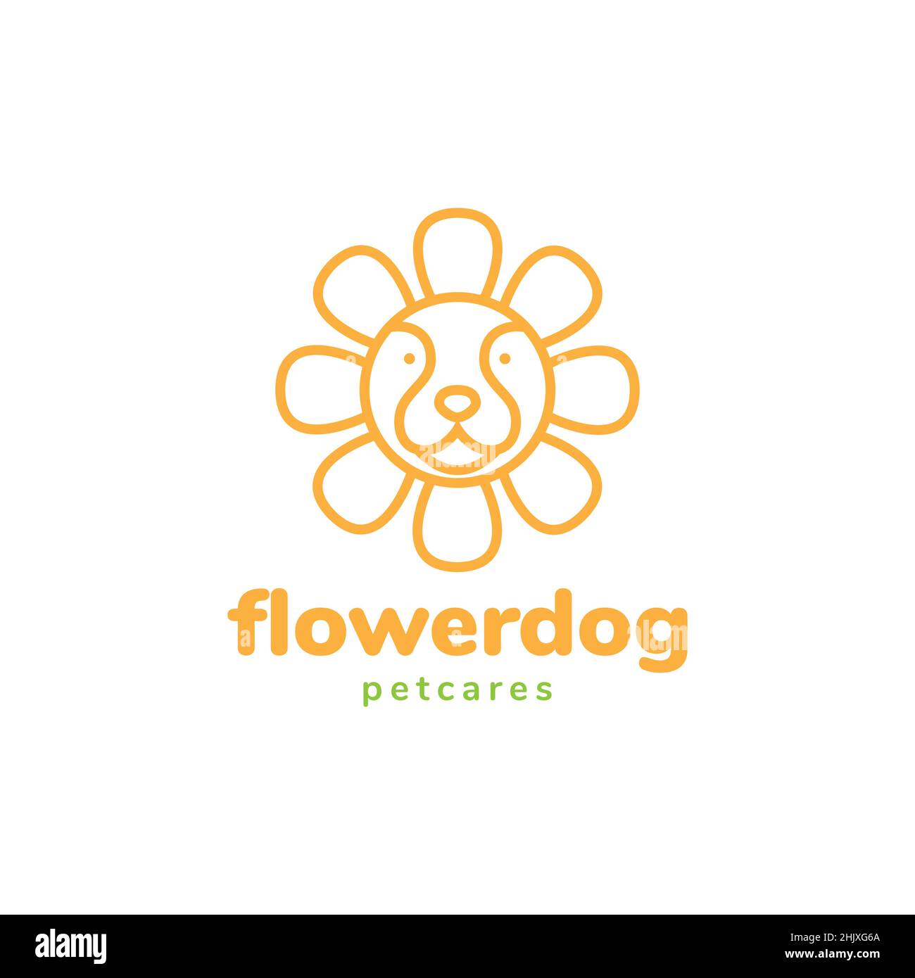 face cute dog with sun flower logo design, vector graphic symbol icon ...