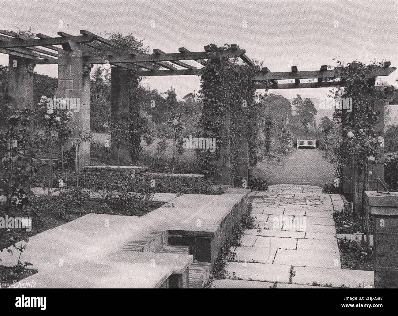 The pergola from the west. Acremead, Crockham Hill, Kent. - Designed by ...