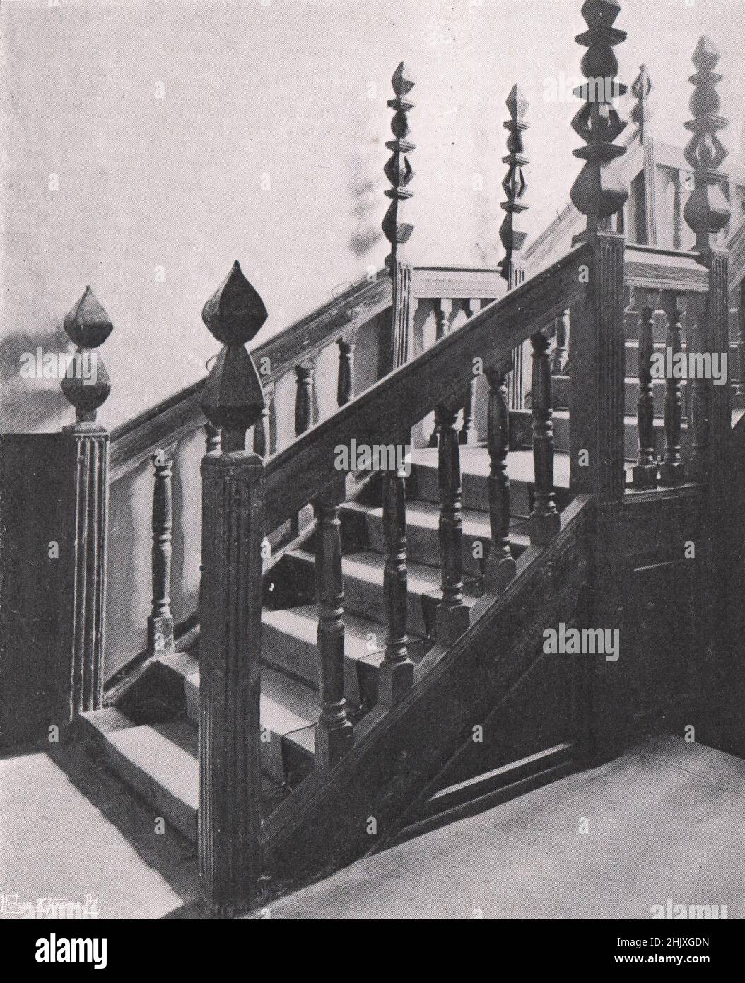 The East Staircase. Yorkshire. Whixley Hall, near York. - And its ...