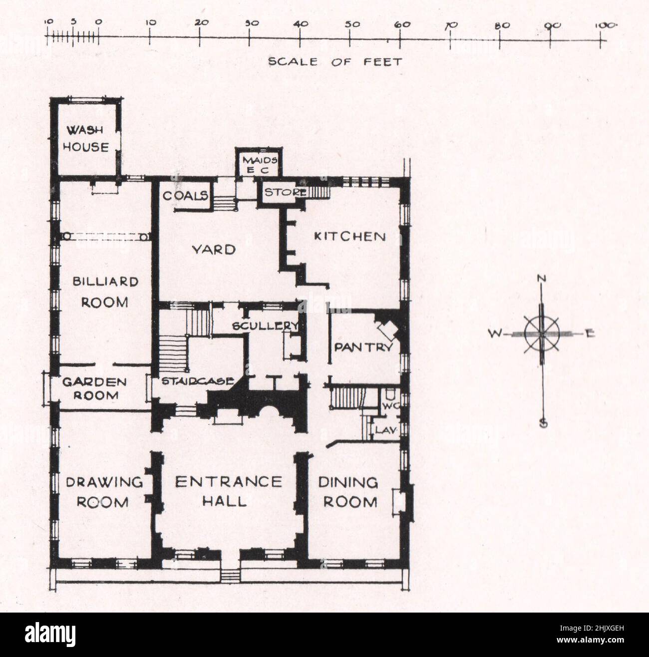 Ground Floor Plan. Yorkshire. Whixley Hall, near York. - And its ...