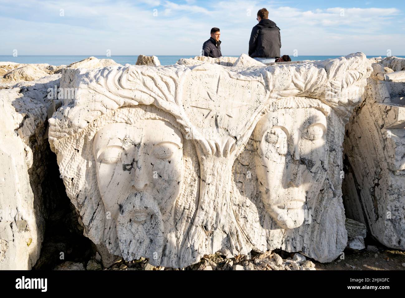 South pier of the port of San Benedetto del Tronto, transformed into an ...