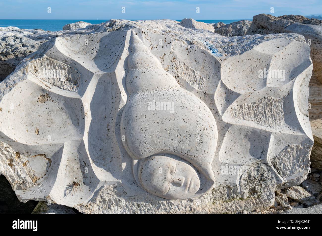 South pier of the port of San Benedetto del Tronto, transformed into an ...