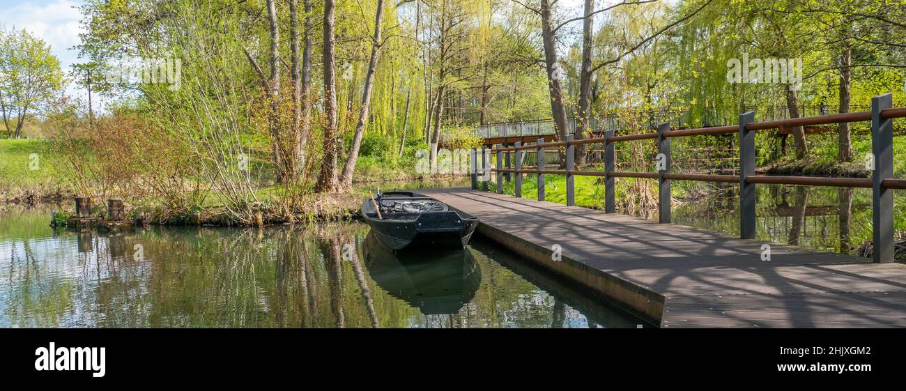 Panorama Spreewald landscape in spring Stock Photo - Alamy