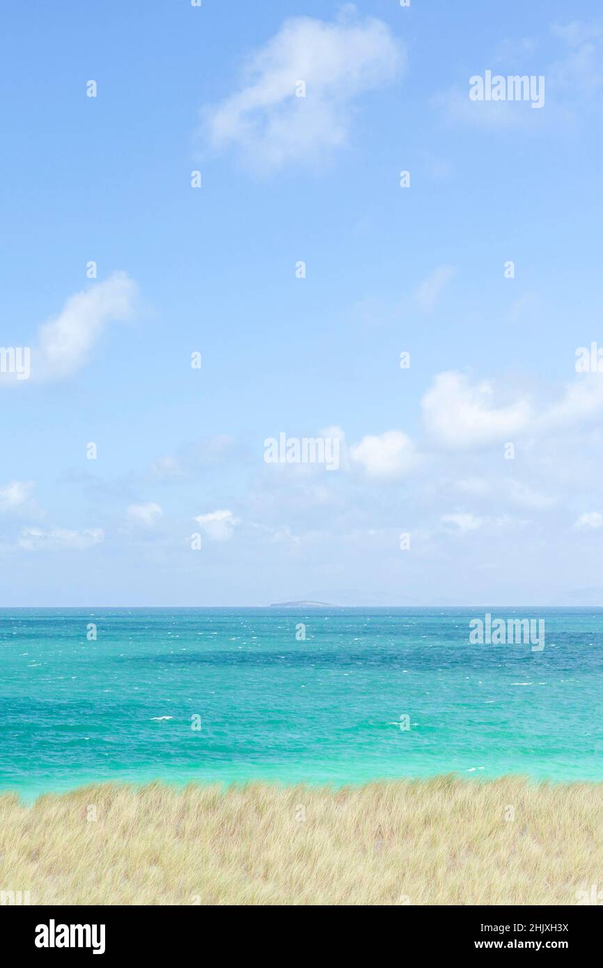 View of the island of Pabbay from the Island of Berneray in the Outer ...