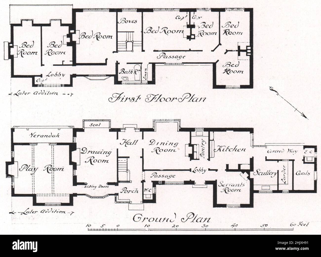 "Edgehill," Limpsfield, Surrey - First floor plan, Ground plan. Arthur ...