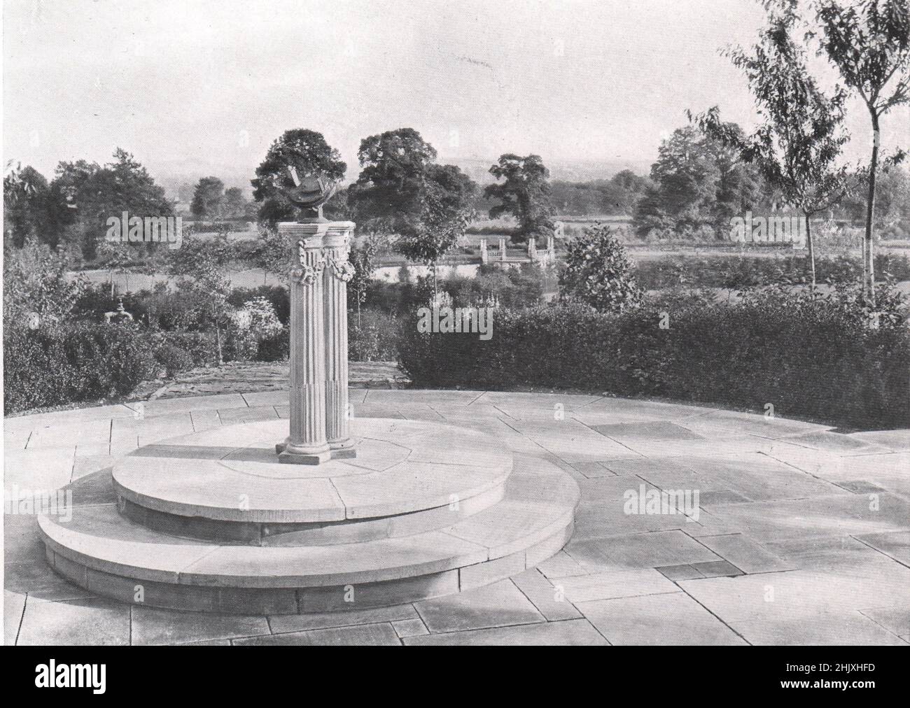 Dunchurch Lodge, Dunchurch, Rugby : Sundial on Terrace. Warwickshire ...