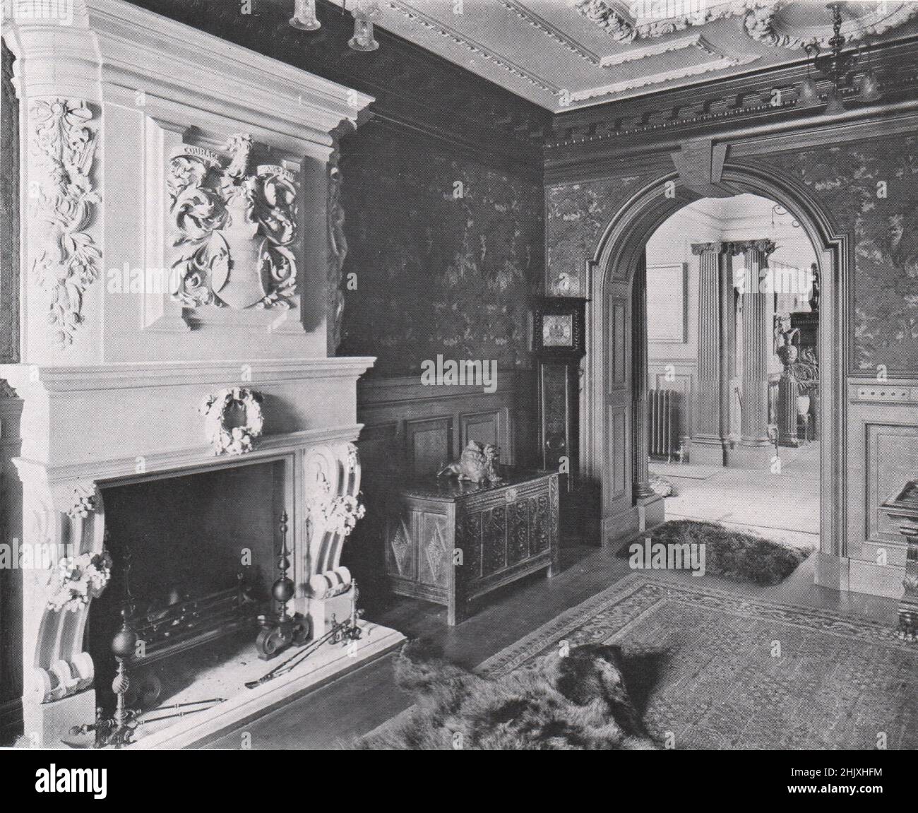 Dunchurch Lodge : The Hall. Warwickshire. Gilbert Fraser, Architect ...