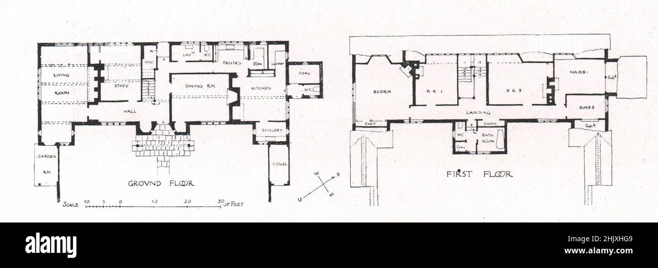The Thatched Cottage, Byfleet - Ground Plan, First Floor Plan. Surrey ...