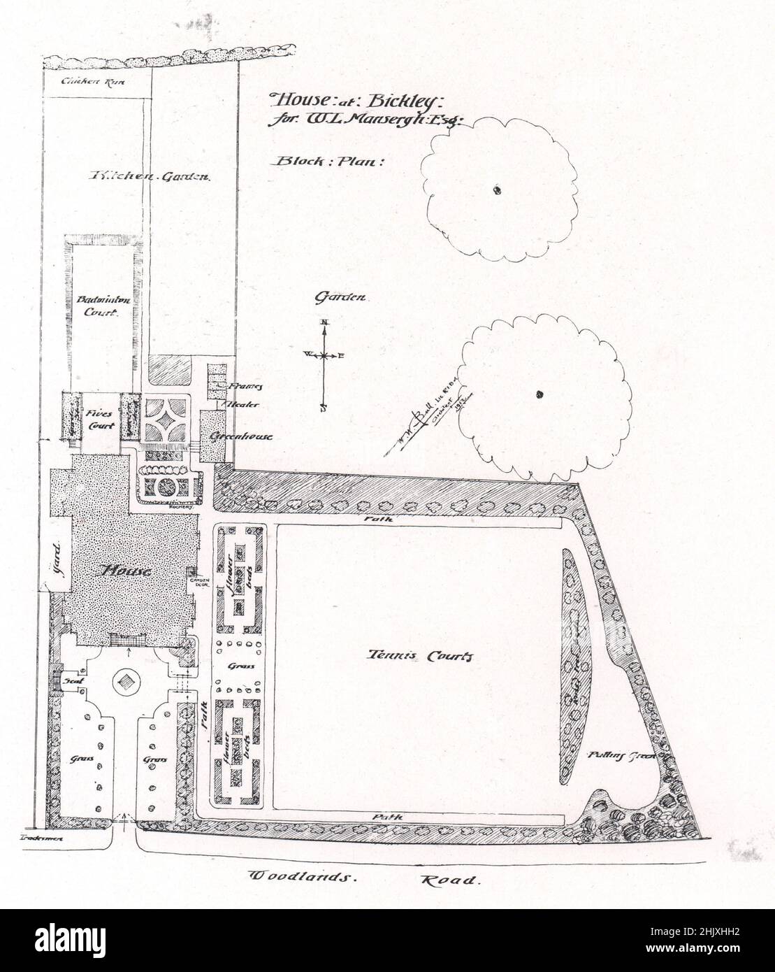 House at Bickley, Kent. London. W. W. Bull Architect (1908 Stock Photo ...