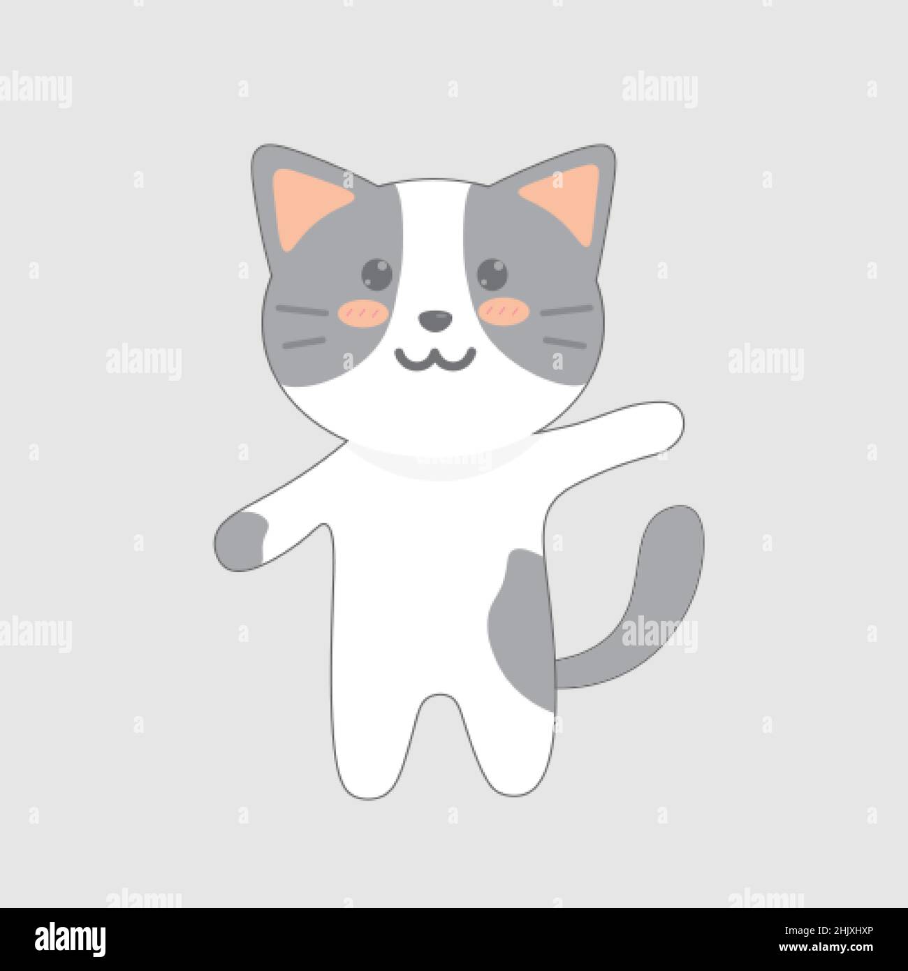 A waving cute cat icon. Cartoon characters art Stock Vector Image & Art ...