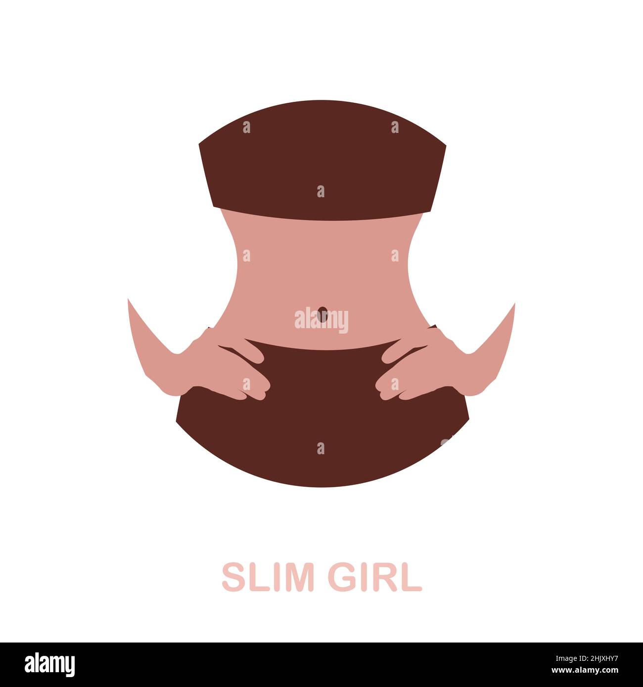 Slim Girl flat icon. Colored element sign from spa therapy collection ...