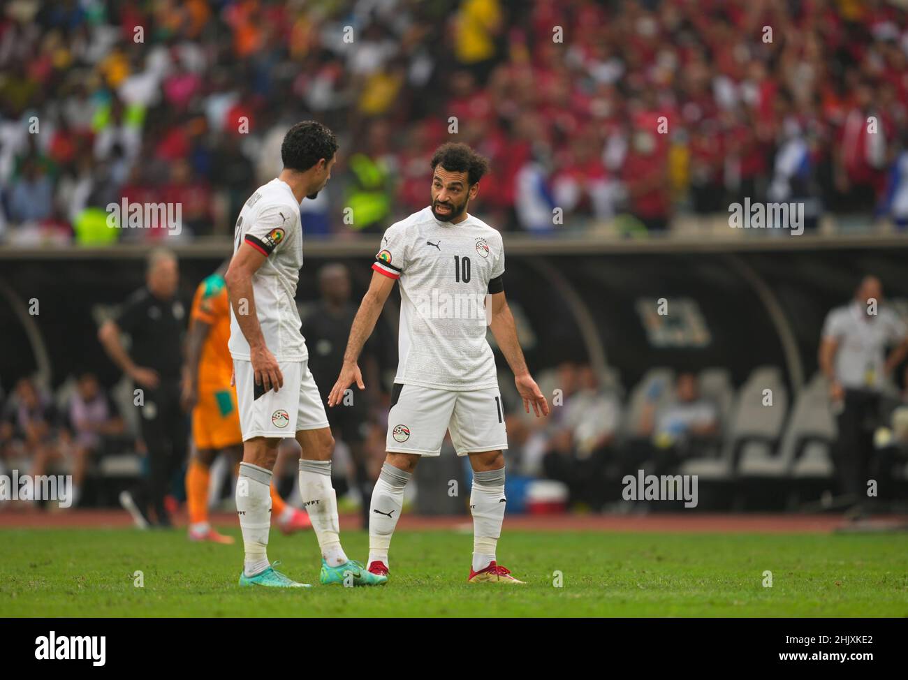 Douala, Cameroon, January, 26, 2022: Mohamed Salah (captain) of Egypt ...