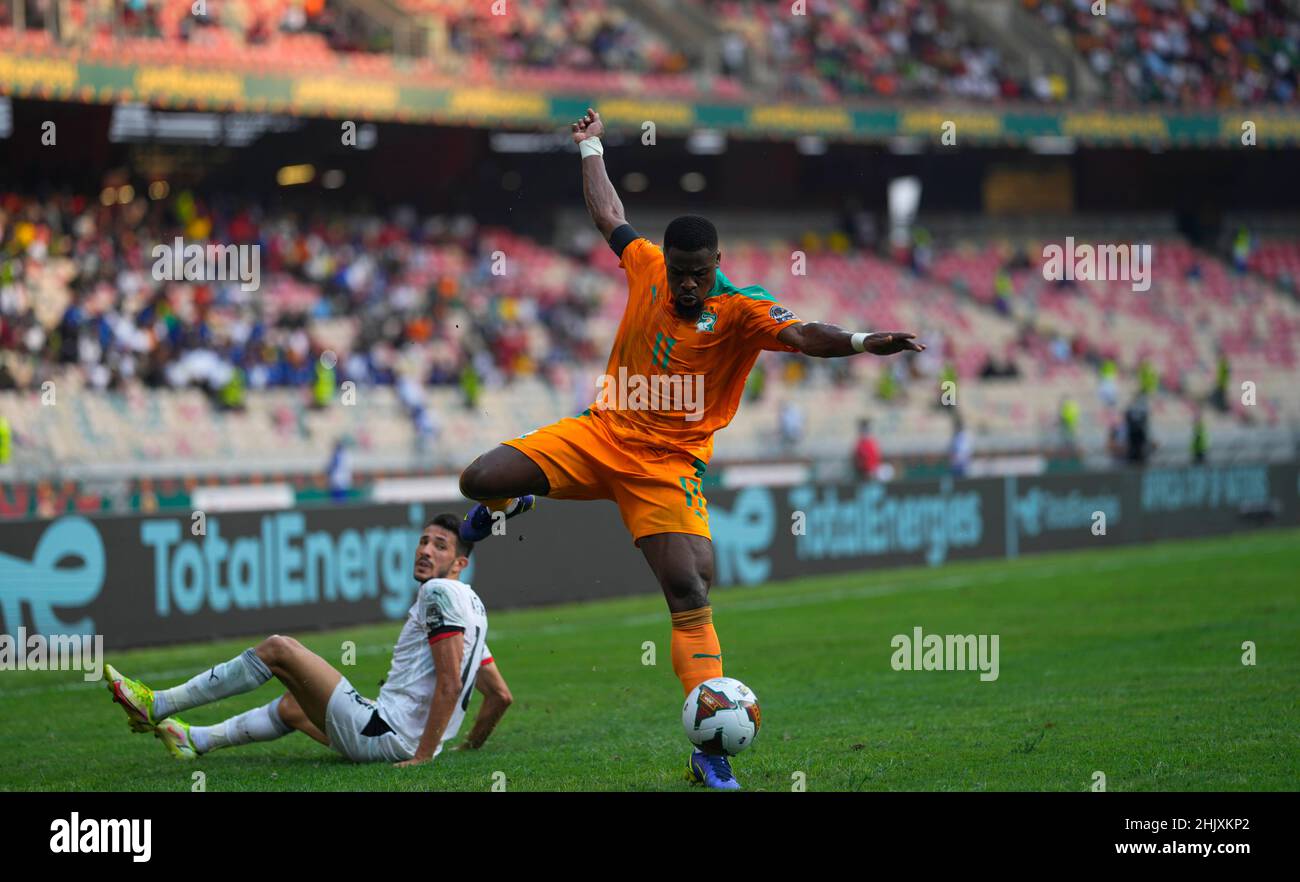 Douala, Cameroon, January, 26, 2022: Serge Aurier of Ivory Coast during ...