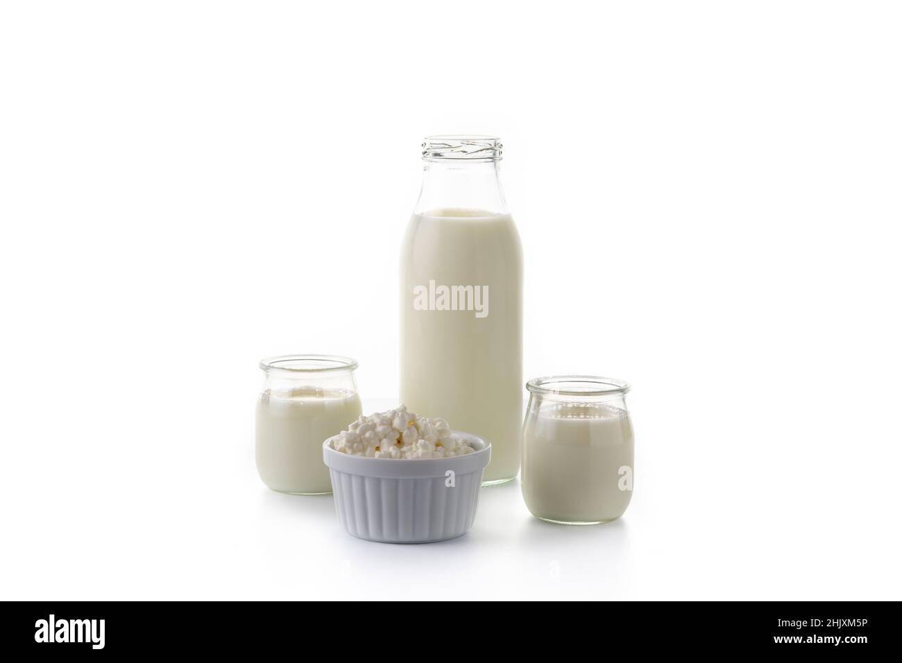 Milk kefir drink isolated on white background. Liquid and fermented ...