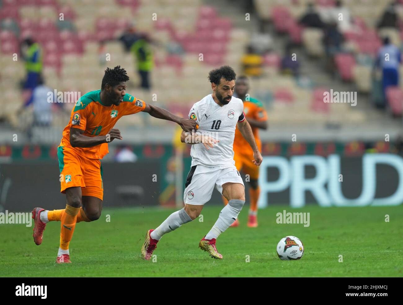 Douala, Cameroon, January, 26, 2022: Mohamed Salah (captain) of Egypt ...