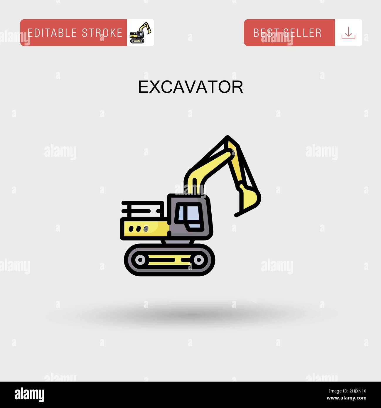 Excavator Simple vector icon Stock Vector Image & Art - Alamy