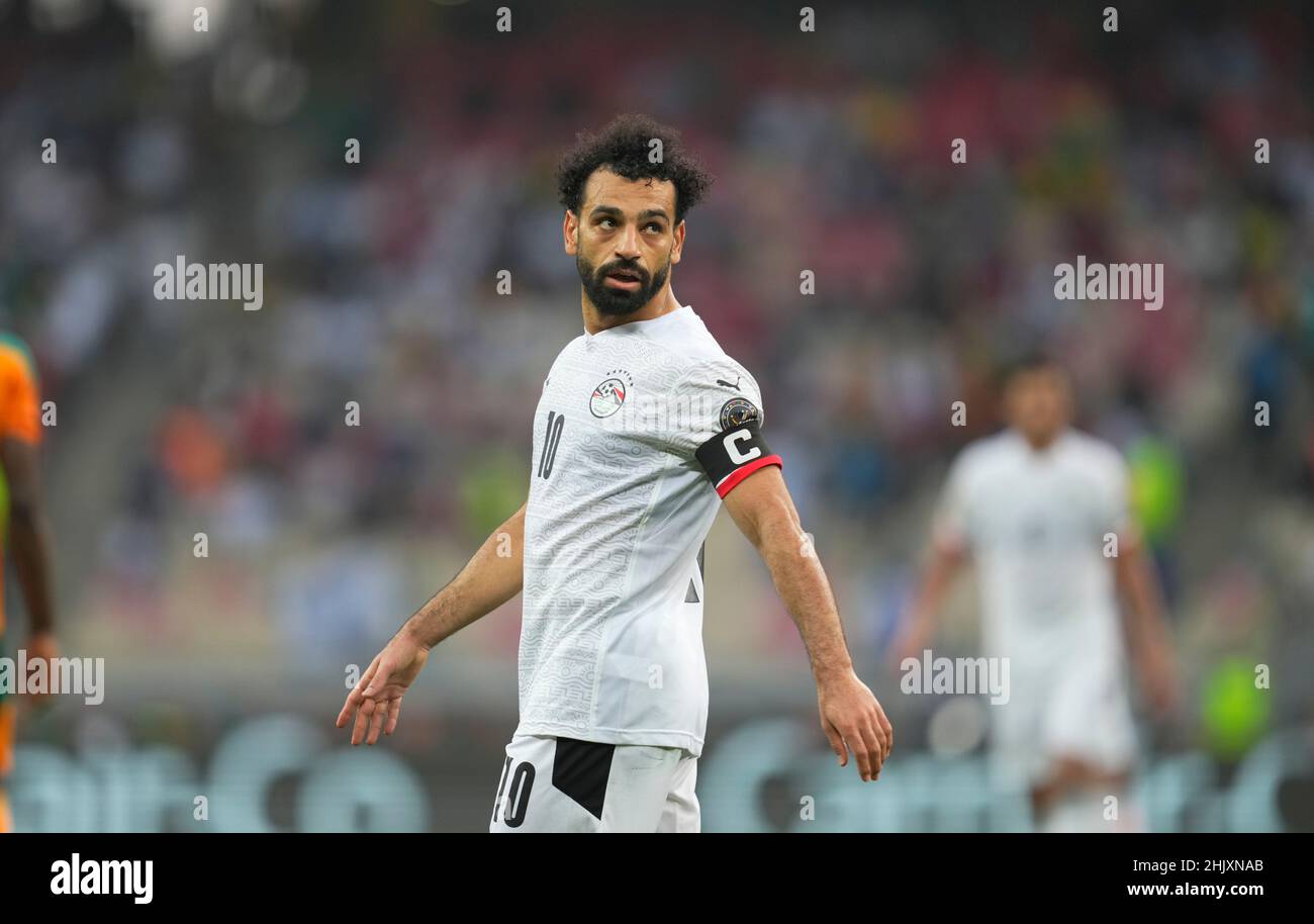 Douala, Cameroon, January, 26, 2022: Mohamed Salah (captain) of Egypt ...