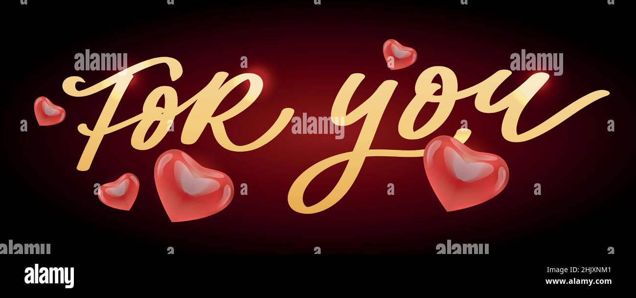 Happy Valentine's day text, hand lettering typography poster on red ...