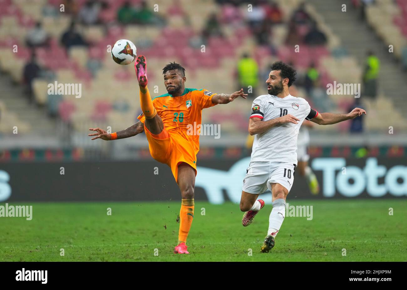 Douala, Cameroon, January, 26, 2022: Mohamed Salah (captain) of Egypt ...