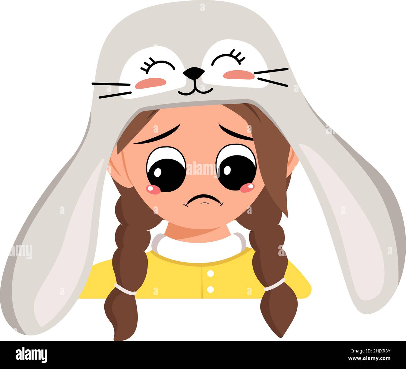 Sad depressed girl crying Stock Vector Images - Alamy