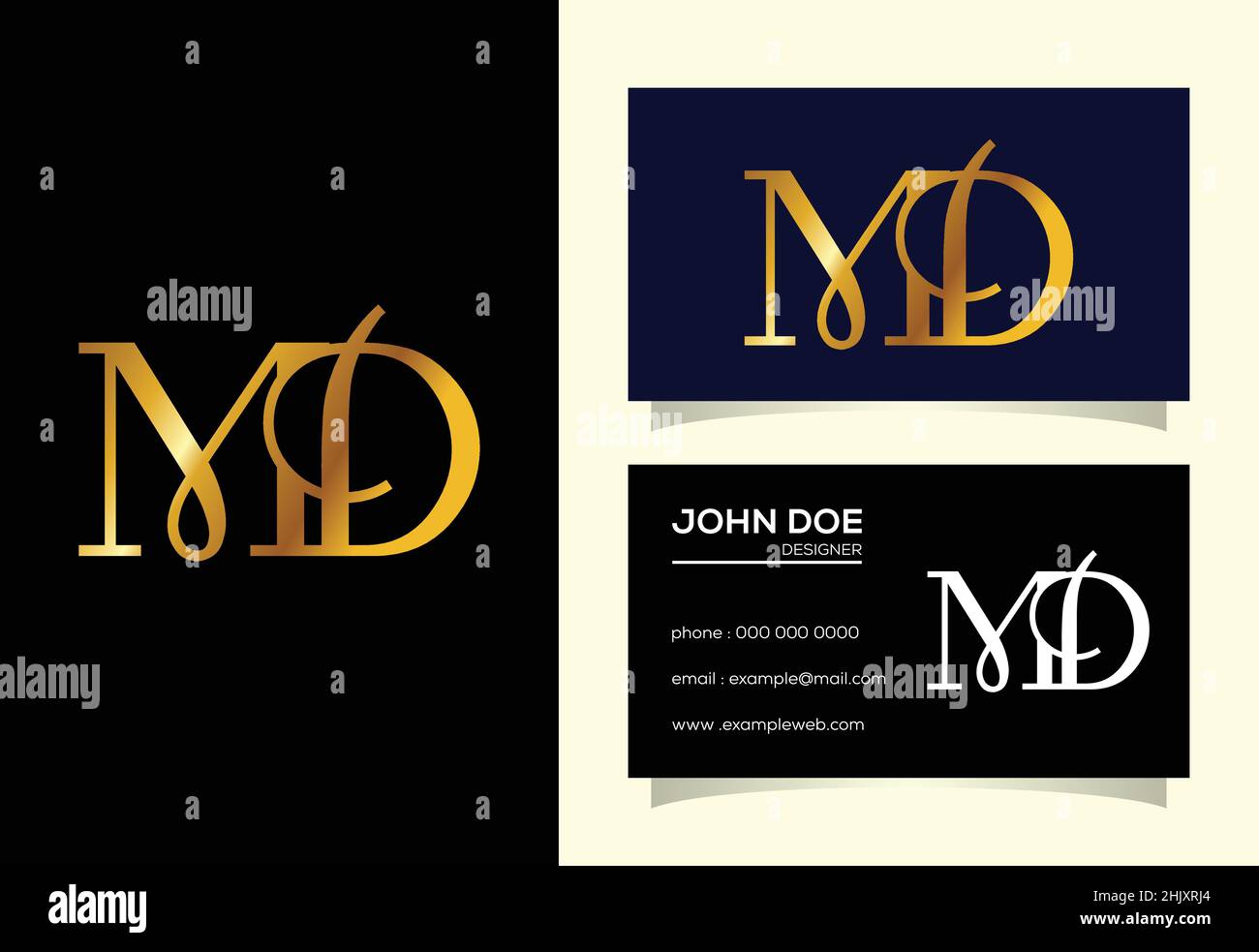Initial Letter M D Logo Design Vector. Graphic Alphabet Symbol For ...