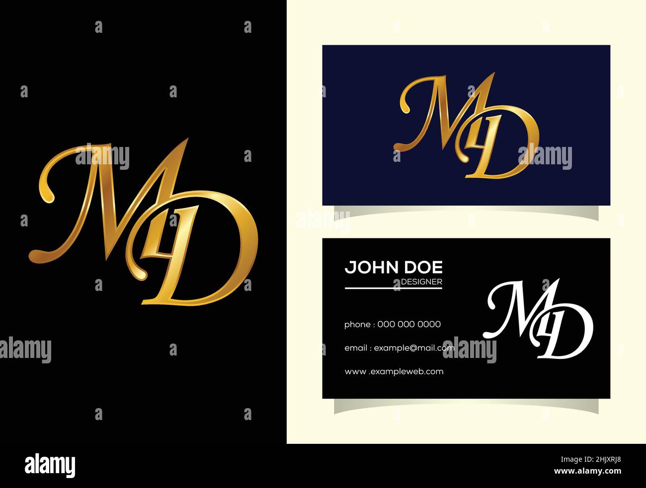 Initial Letter M D Logo Design Vector. Graphic Alphabet Symbol For ...