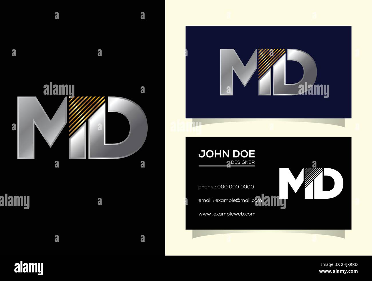 Initial Letter M D Logo Design Vector. Graphic Alphabet Symbol For ...