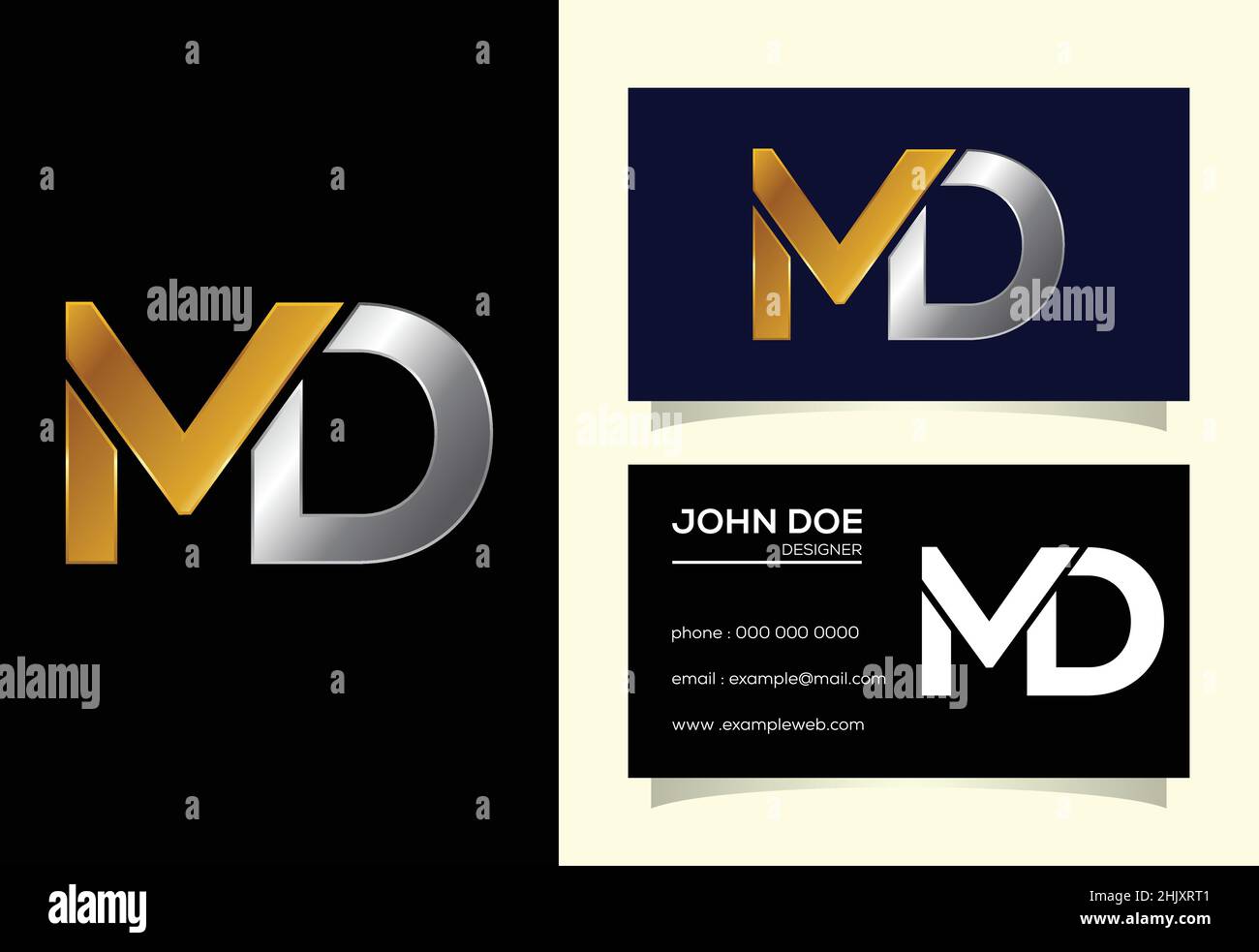 Initial Letter M D Logo Design Vector. Graphic Alphabet Symbol For ...