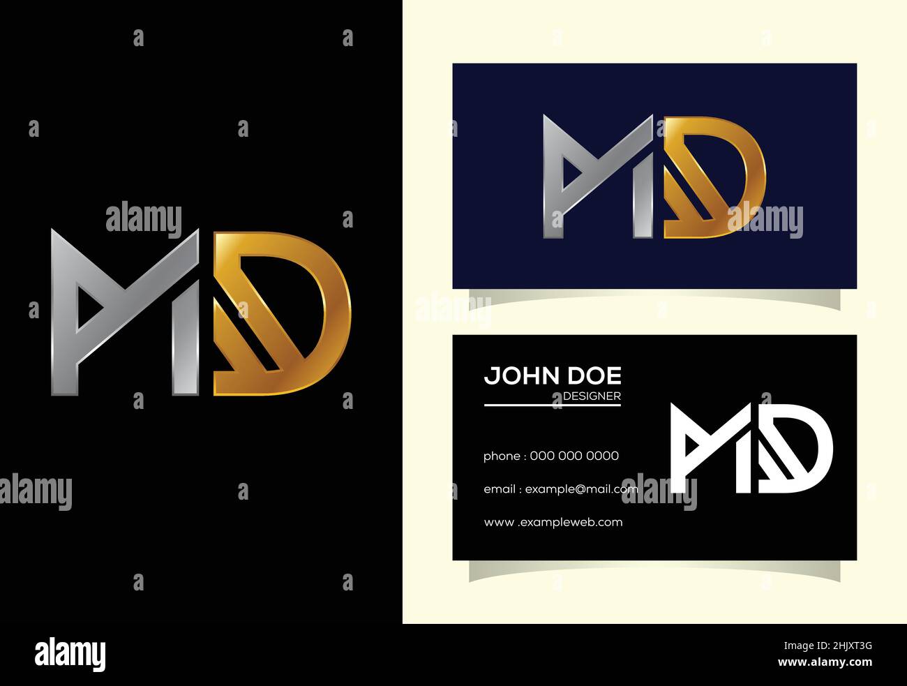 Initial Letter M D Logo Design Vector. Graphic Alphabet Symbol For ...