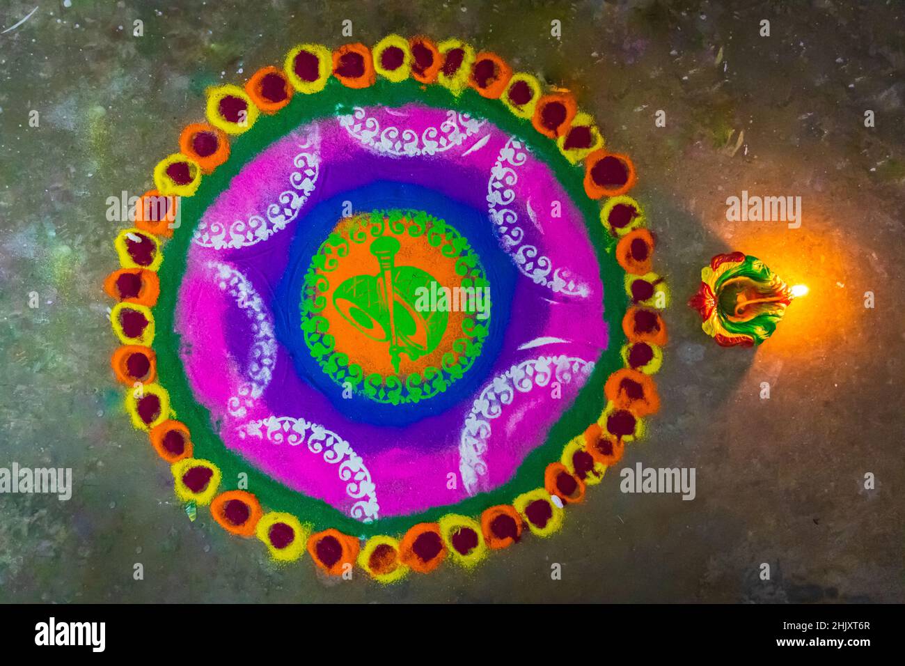 indian traditional rangoli on the occasion of festival celebration from ...