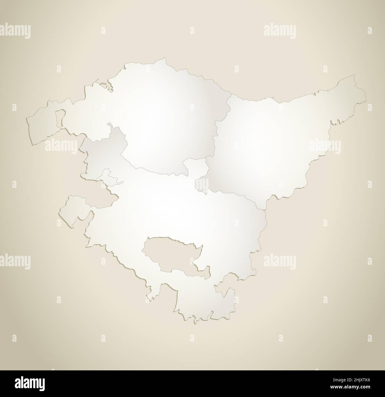 Basque Country map, administrative division, old paper background, blank Stock Photo - Alamy